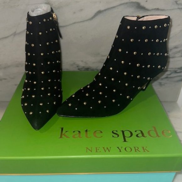 kate spade | Shoes | Kate Spade Starr Studded Suede Ankle Booties 65 ...